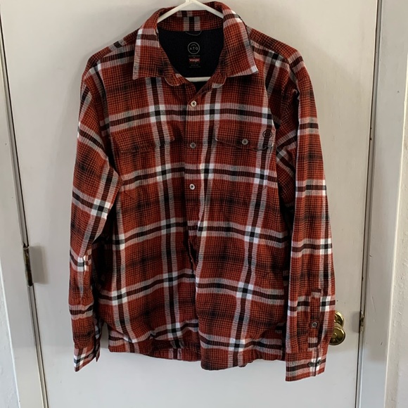 Wrangler | Jackets & Coats | Wrangler Atg Rust Black White Plaid ...